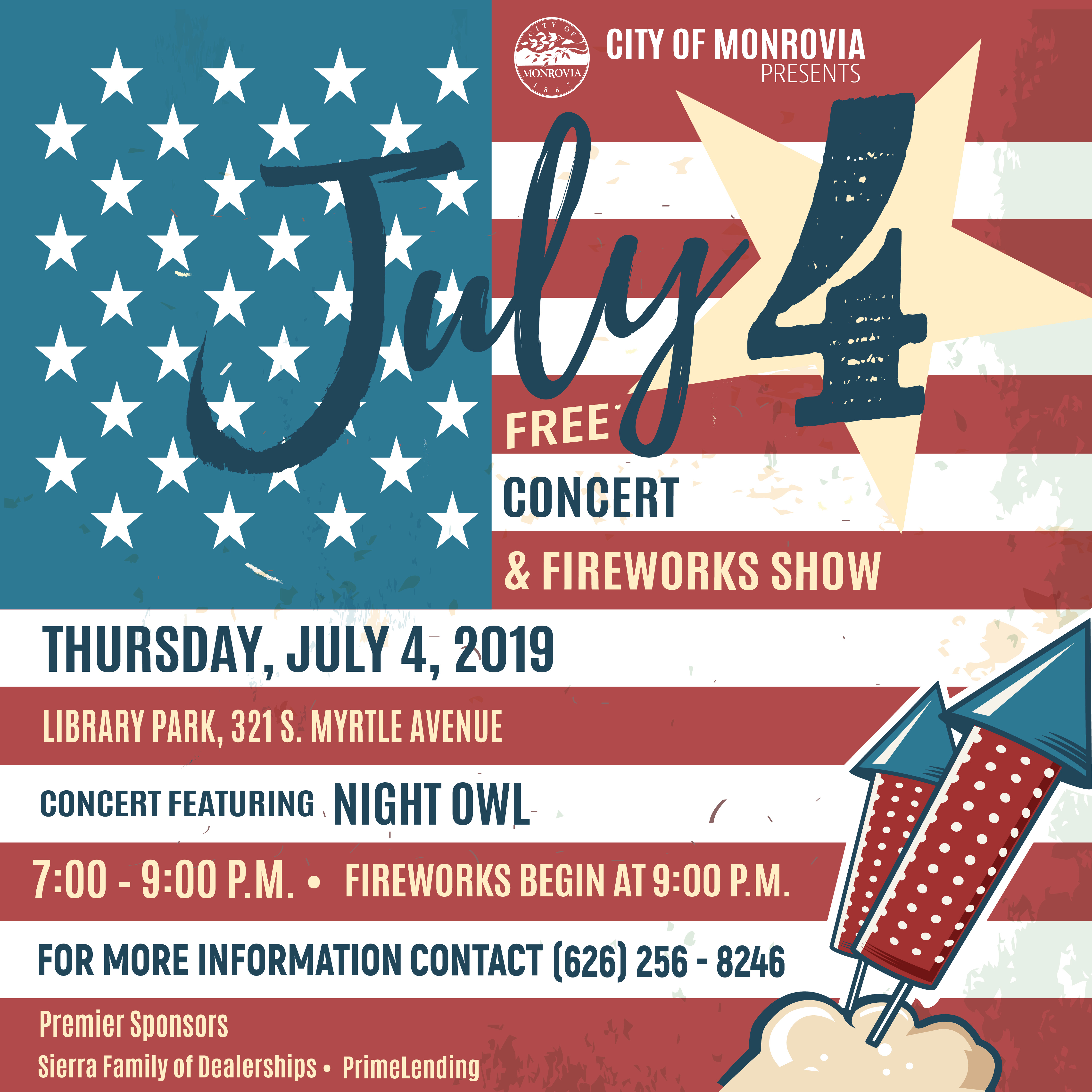 July 4th Concert & Fireworks Show - Old Town Monrovia